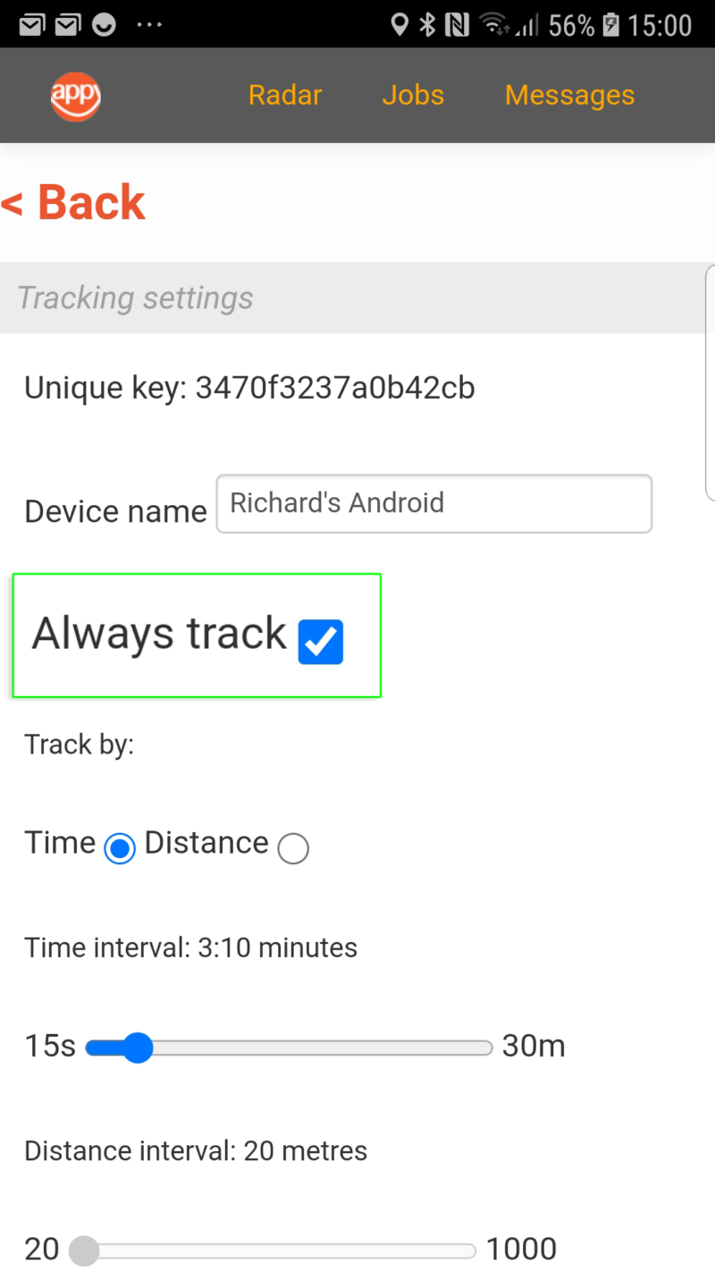 Turning Tracking On or Off - Okappy