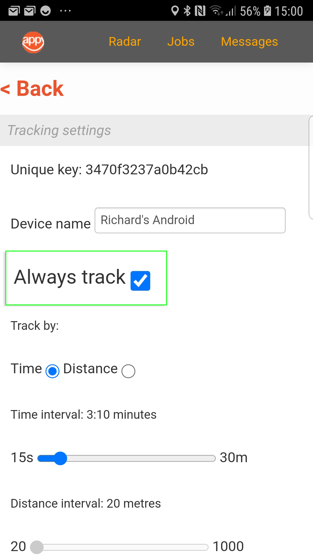 Turning Tracking On or Off - Okappy