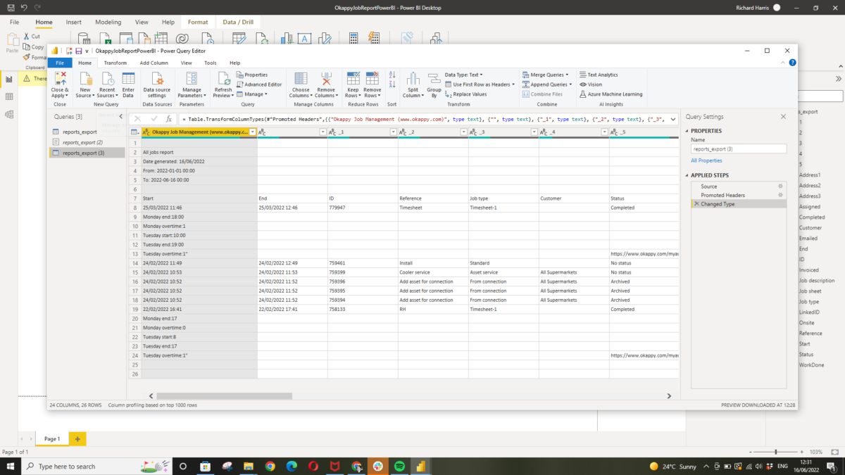 Dynamically linking data between Okappy and Microsoft Power BI - Okappy