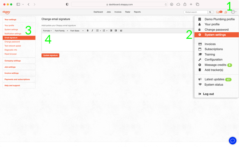 Editing Your Okappy Email Signature - Okappy