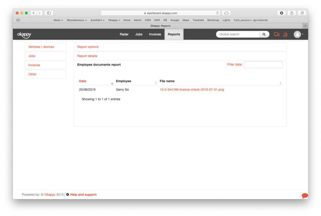 Adding and storing employee documents - Okappy