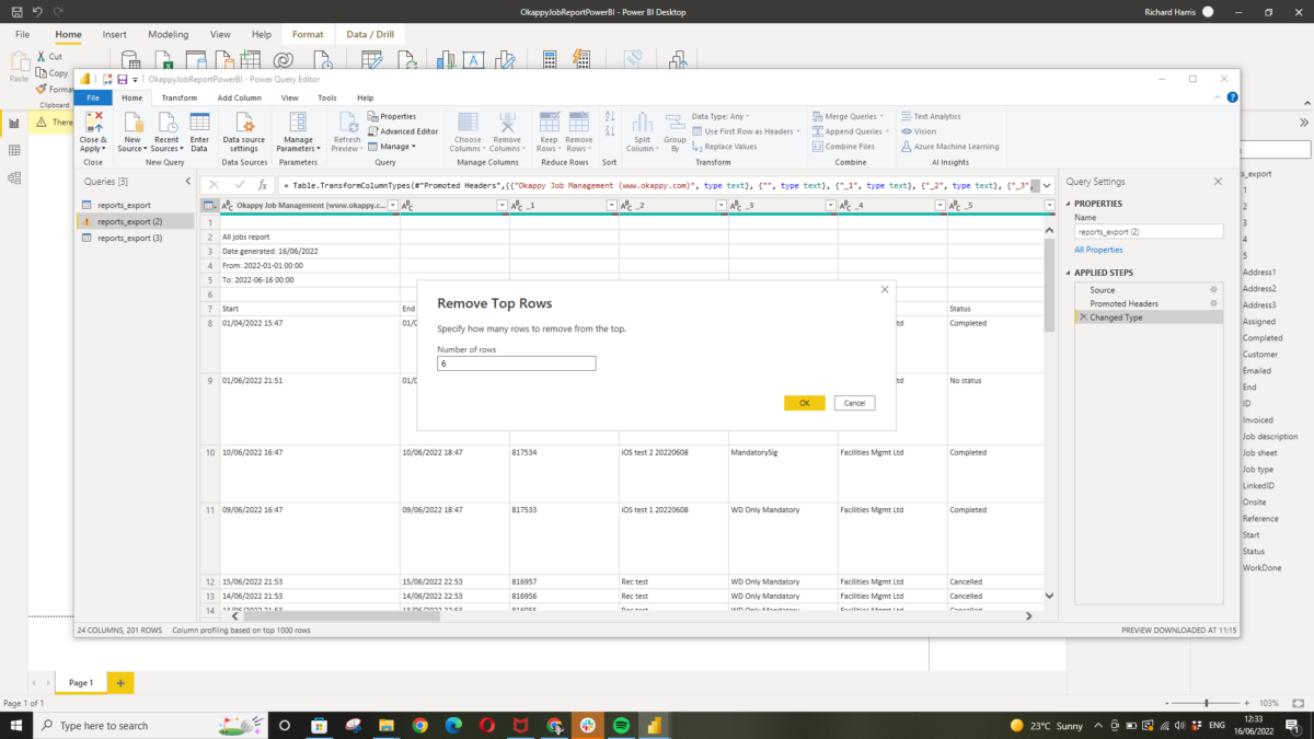 Dynamically linking data between Okappy and Microsoft Power BI - Okappy