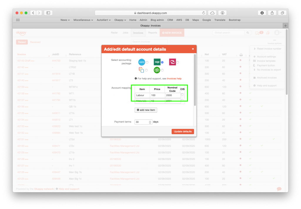 How to raise a CIS invoice for a customer - Okappy