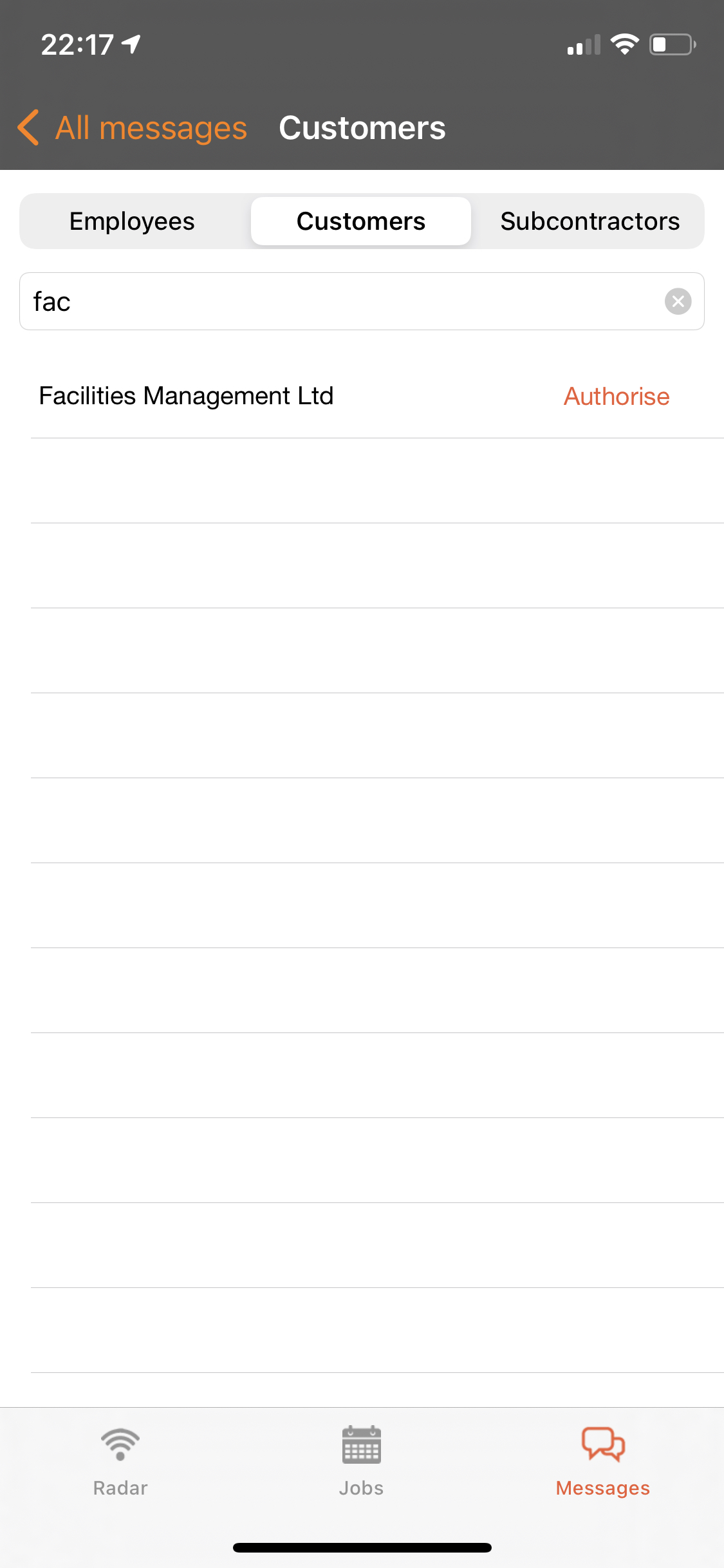 Authorising a connection request - Okappy