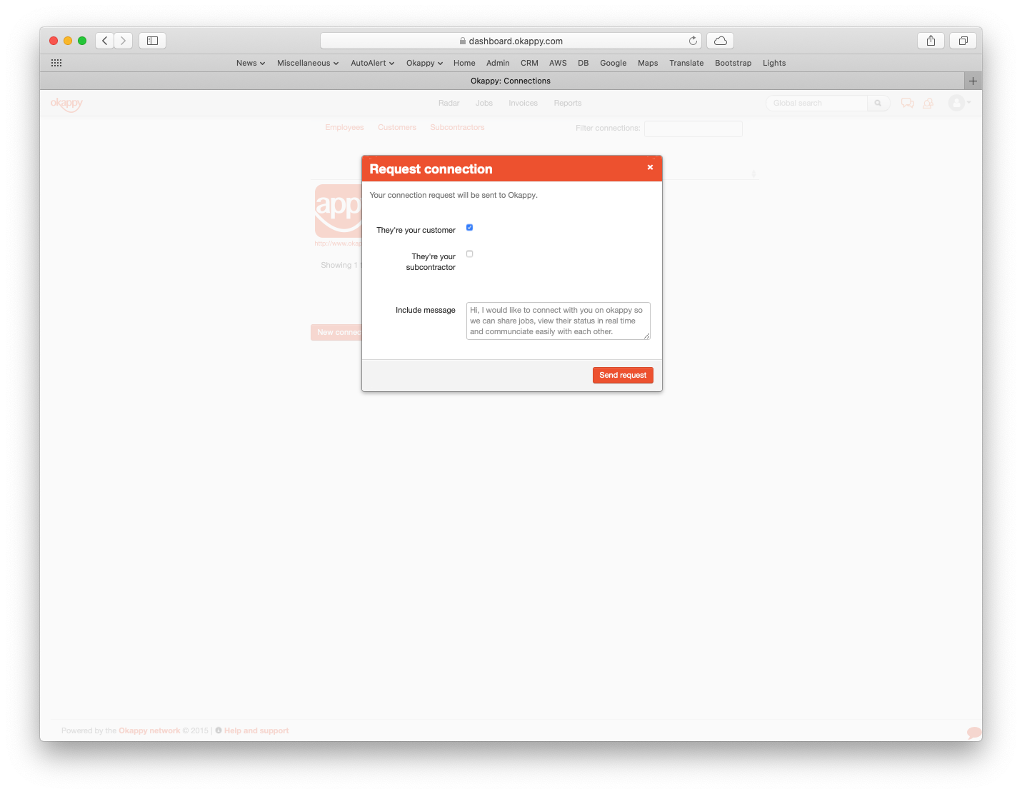 Connecting to an existing Okappy connection - Okappy