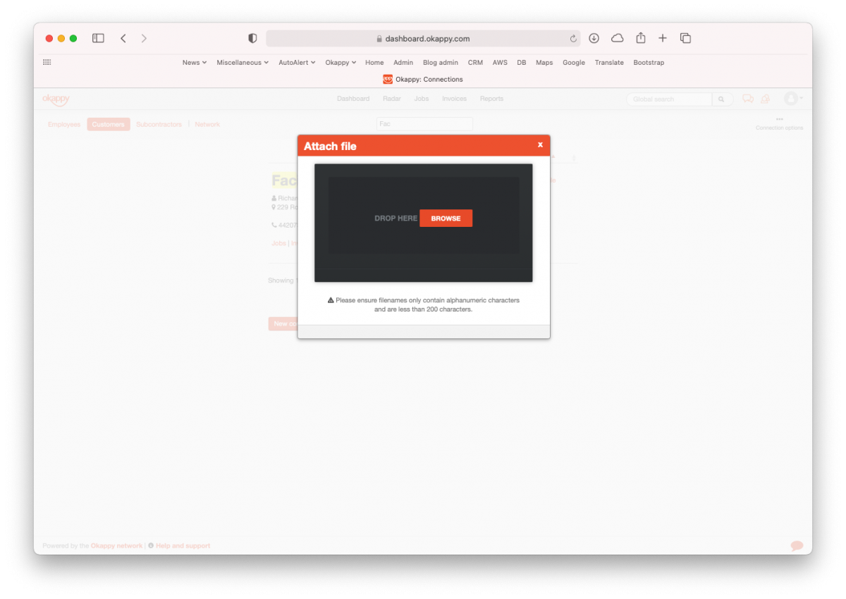 Adding documents for a subcontractor - Okappy