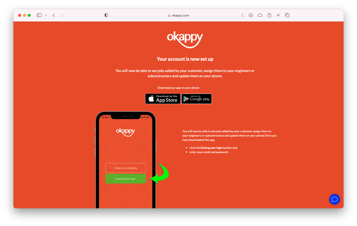 Accepting a connection invite - Okappy