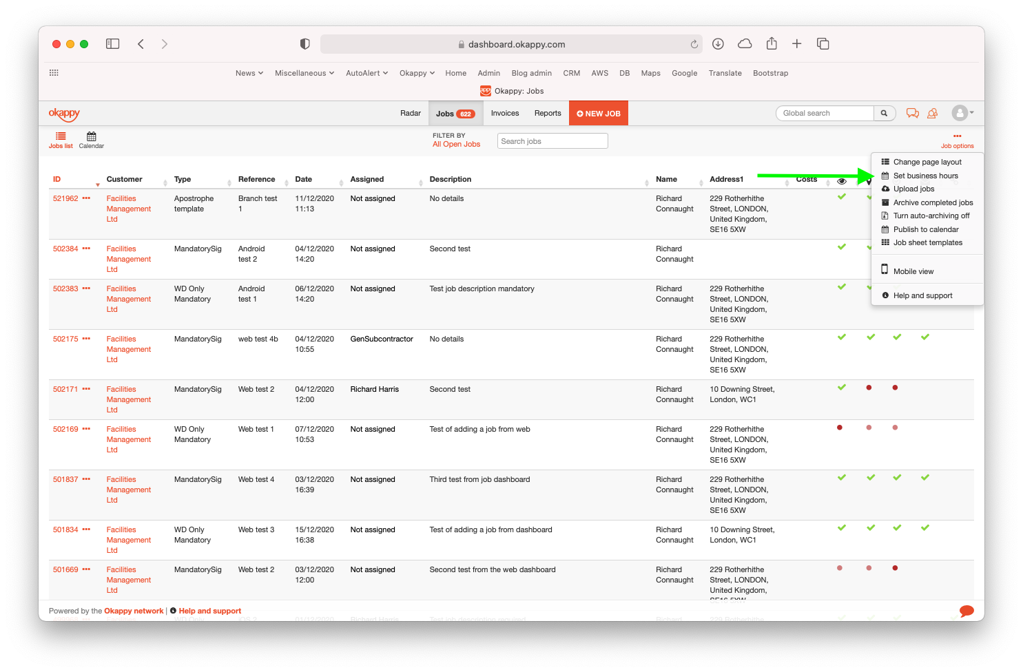 Updating your business hours - Okappy