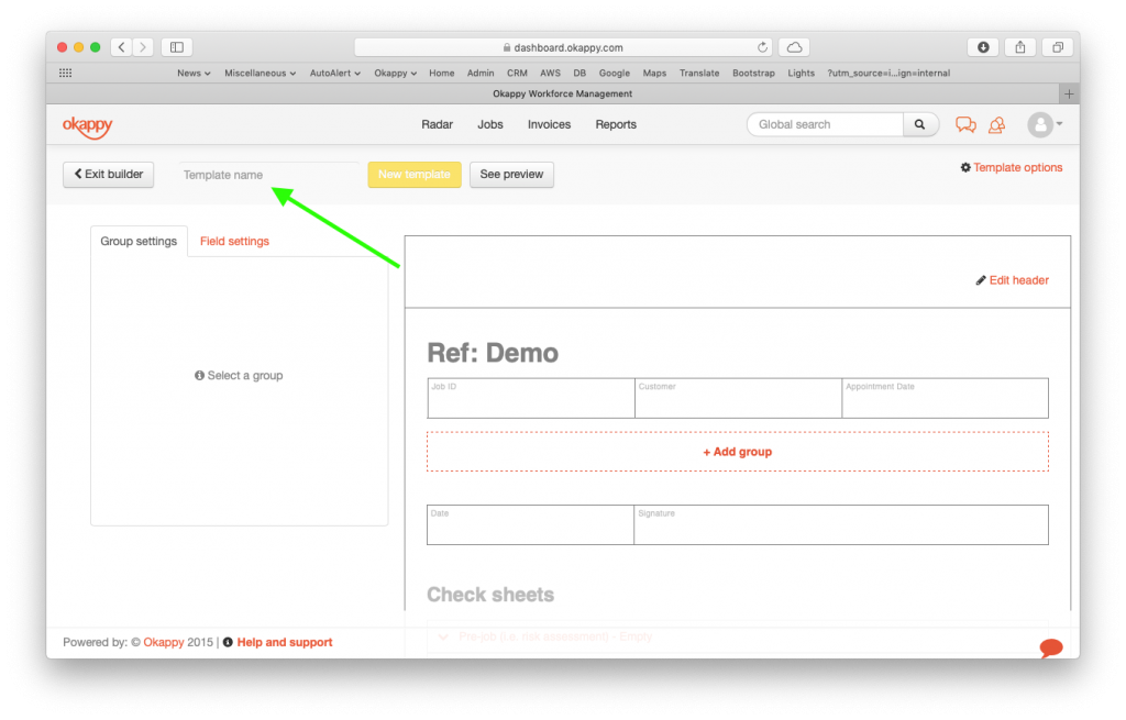 Creating custom job templates - Okappy