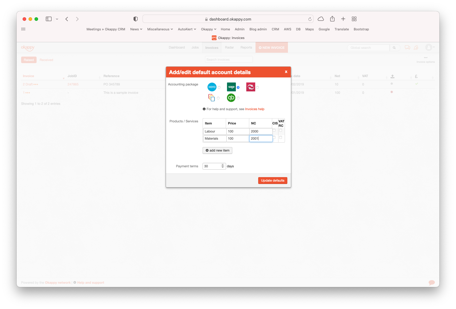 Configuring account settings – Okappy
